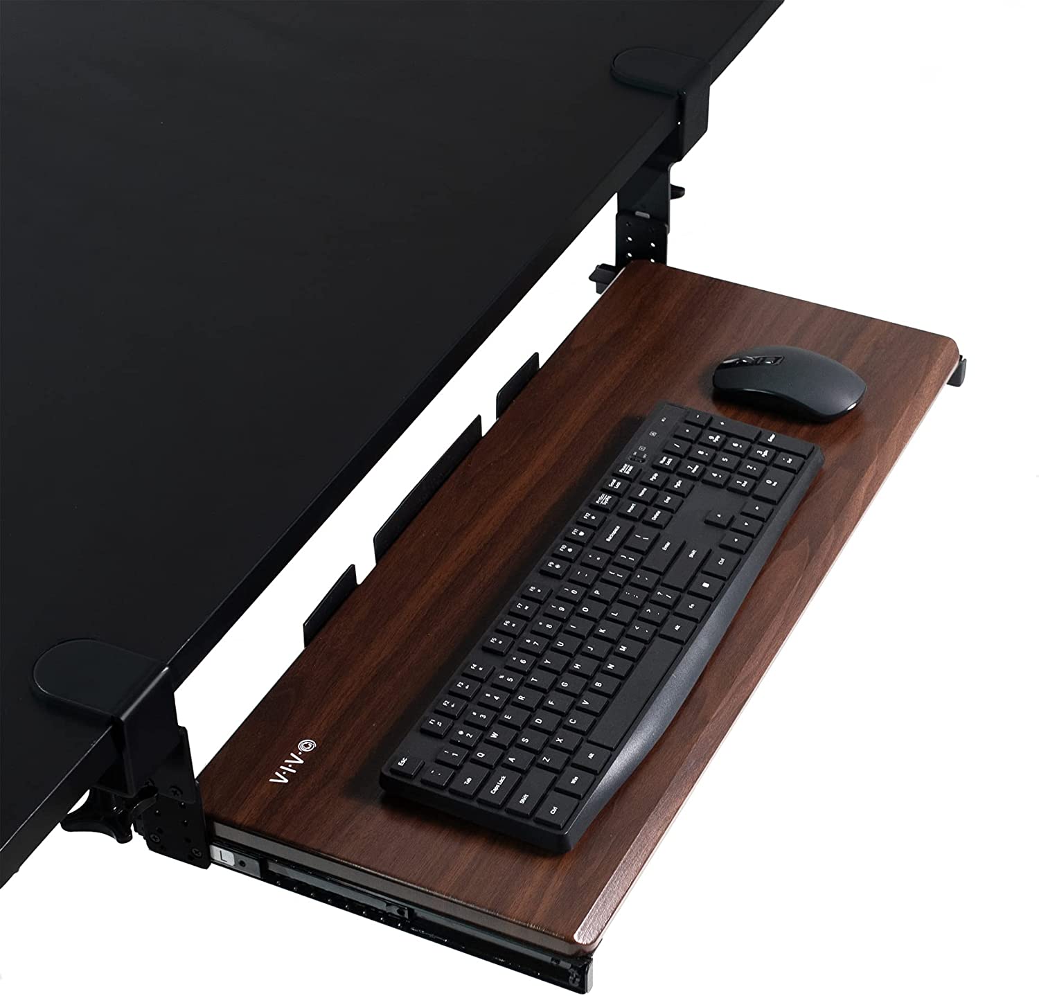 Large Height Adjustable Under Desk Keyboard Tray, C-clamp Mount System ...