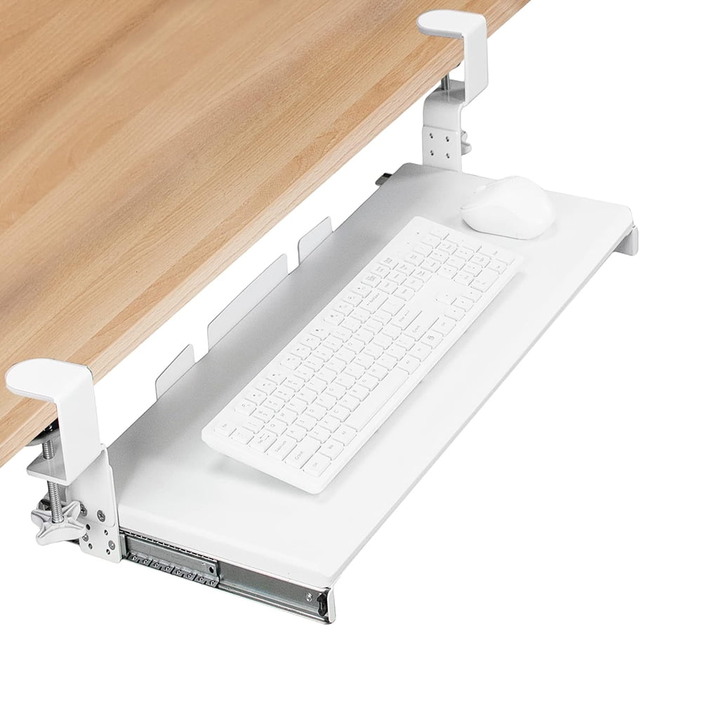 Large Height Adjustable Under Desk Keyboard Tray, C-clamp Mount System ...