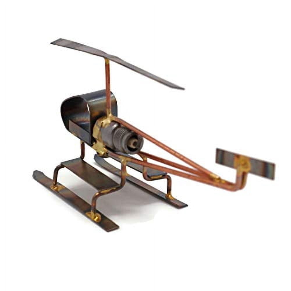 Large Helicopter Collectible Handmade Metal Art Figurine, Desk ...