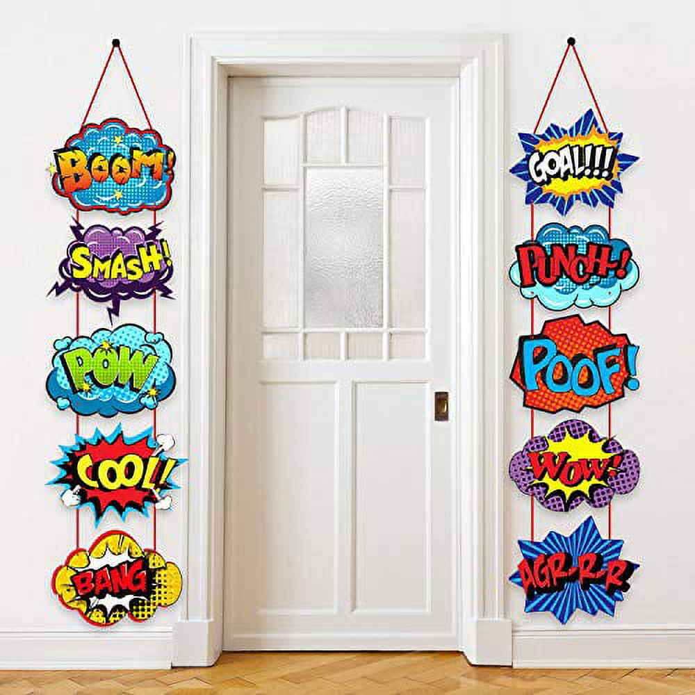 Large Hero Action Sign Cutouts Super Fun Hero Theme Party Supplies Door ...