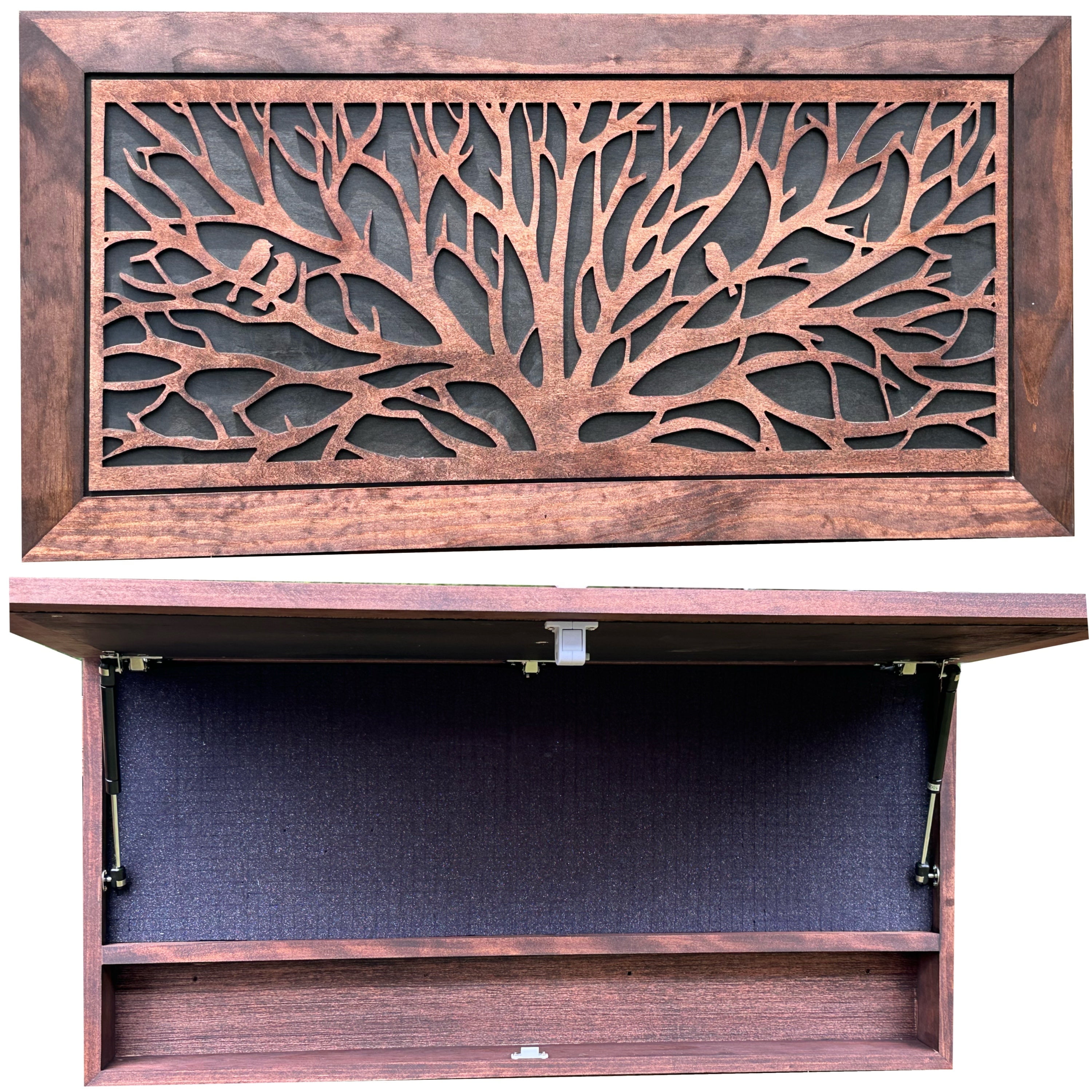 Large Hidden Storage Cabinet Tree of Life Wall Decor - Birds In a Tree ...