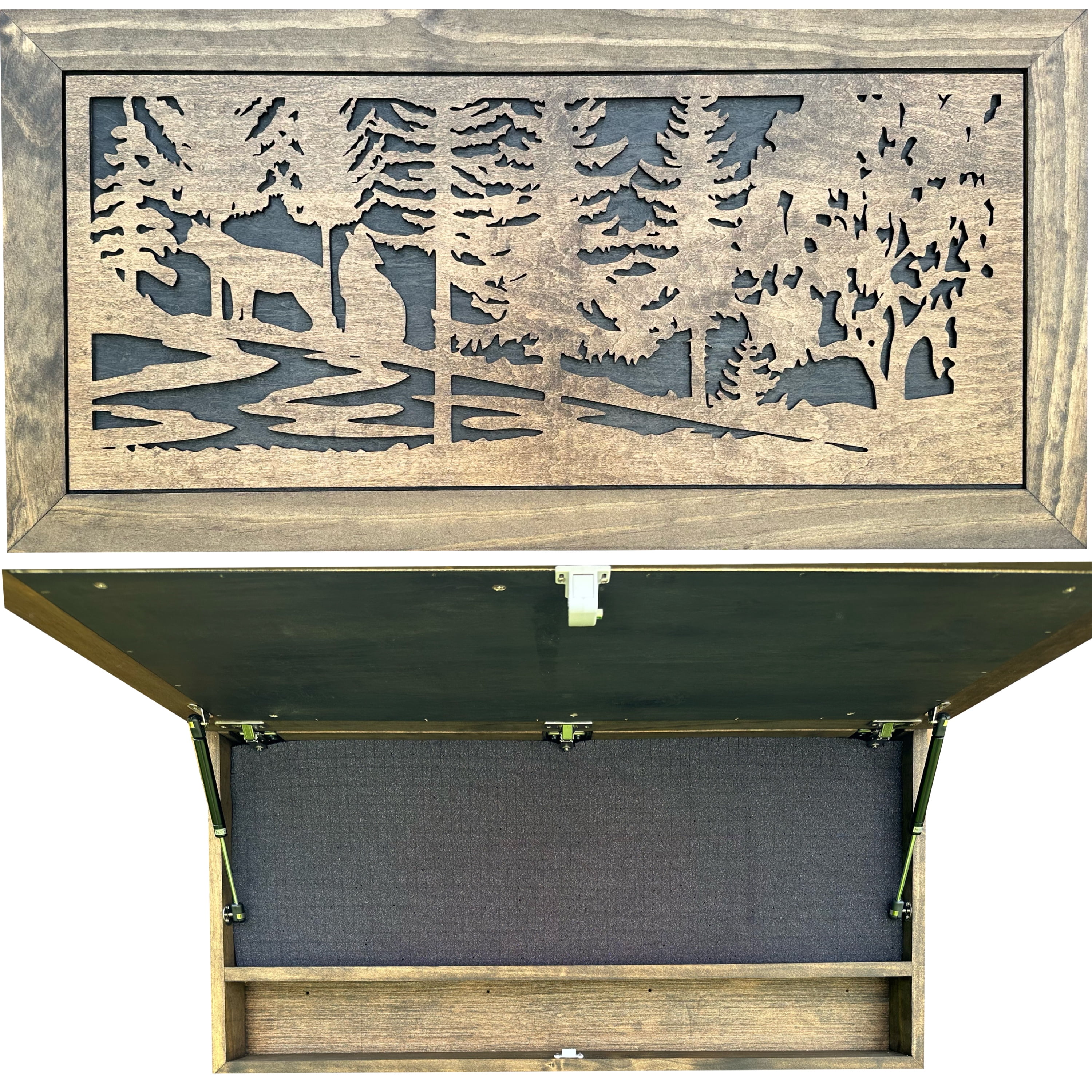 Large Hidden Storage Cabinet Wolf Scene - Wolves In The Woods by ...