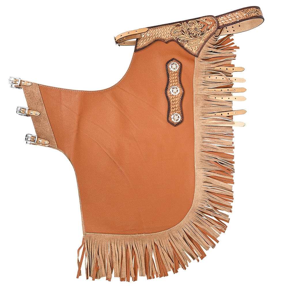 Large Hilason Bull Riding Chinks Adult Pro Rodeo Bronc Leather Tan ...