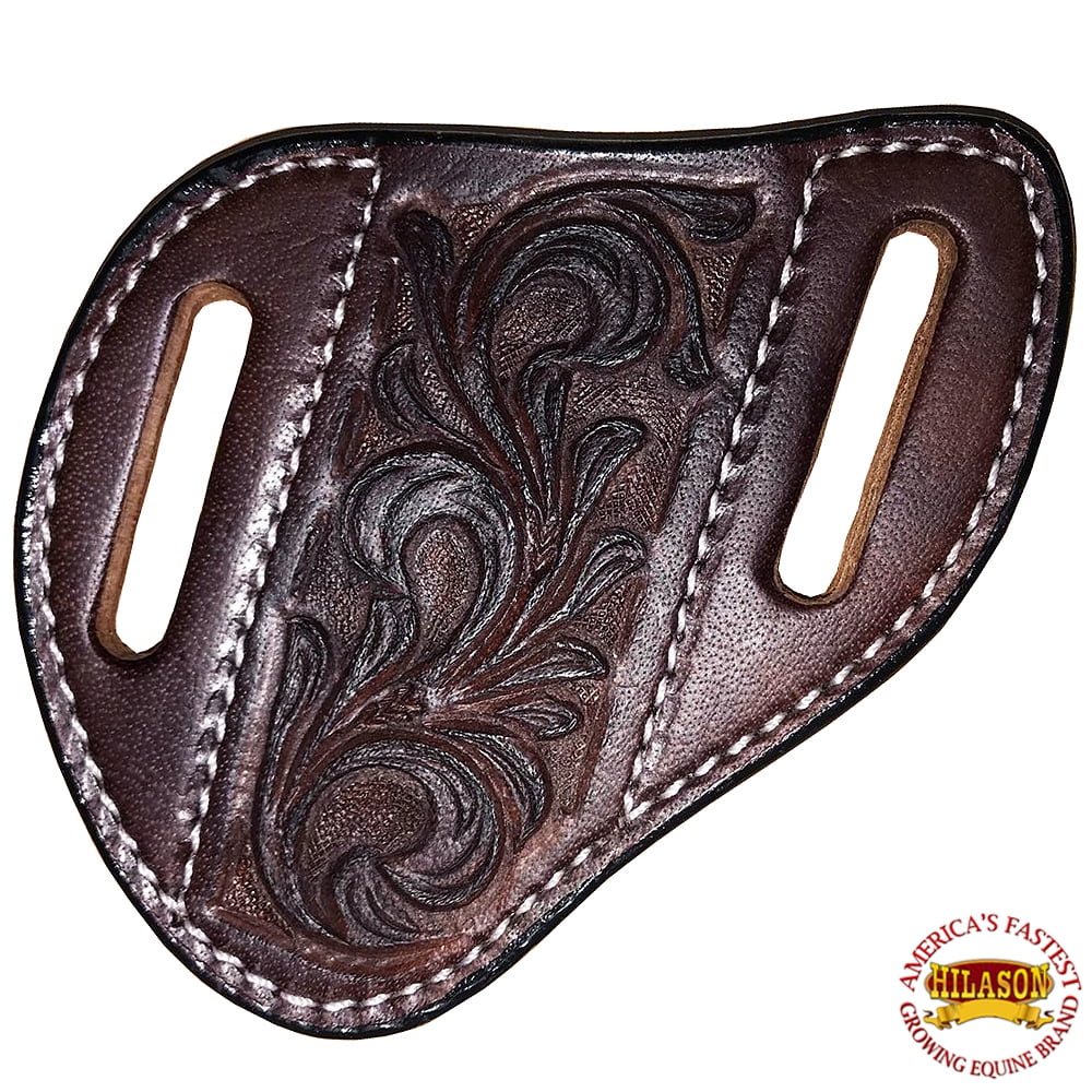 Large Hilason Leather Angled Knife Scabbard Sheath Cover Floral Tooled ...