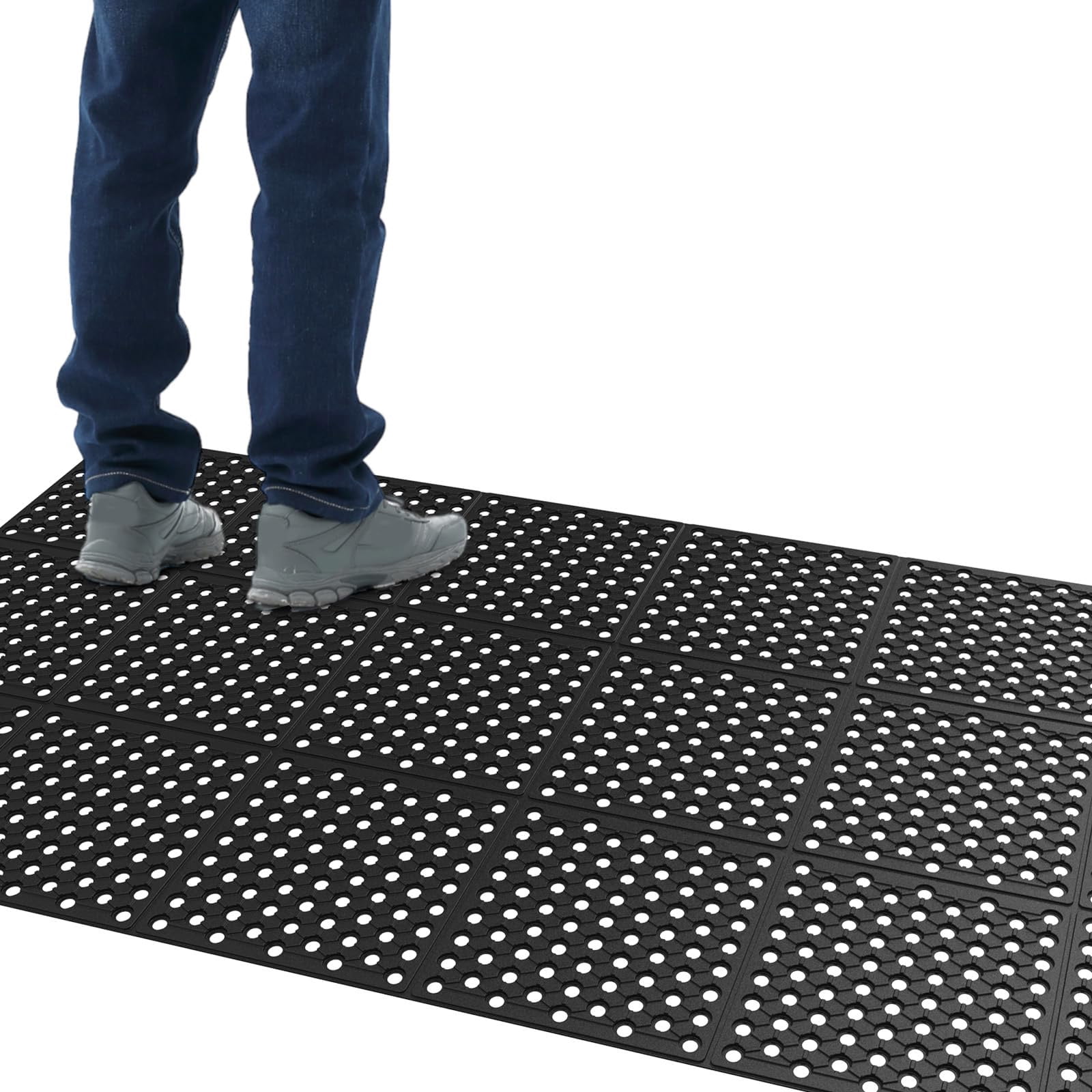 Large Hole Rubber Mat 3x7 Feet Anti Fatigue Non Slip Floor Covering for ...