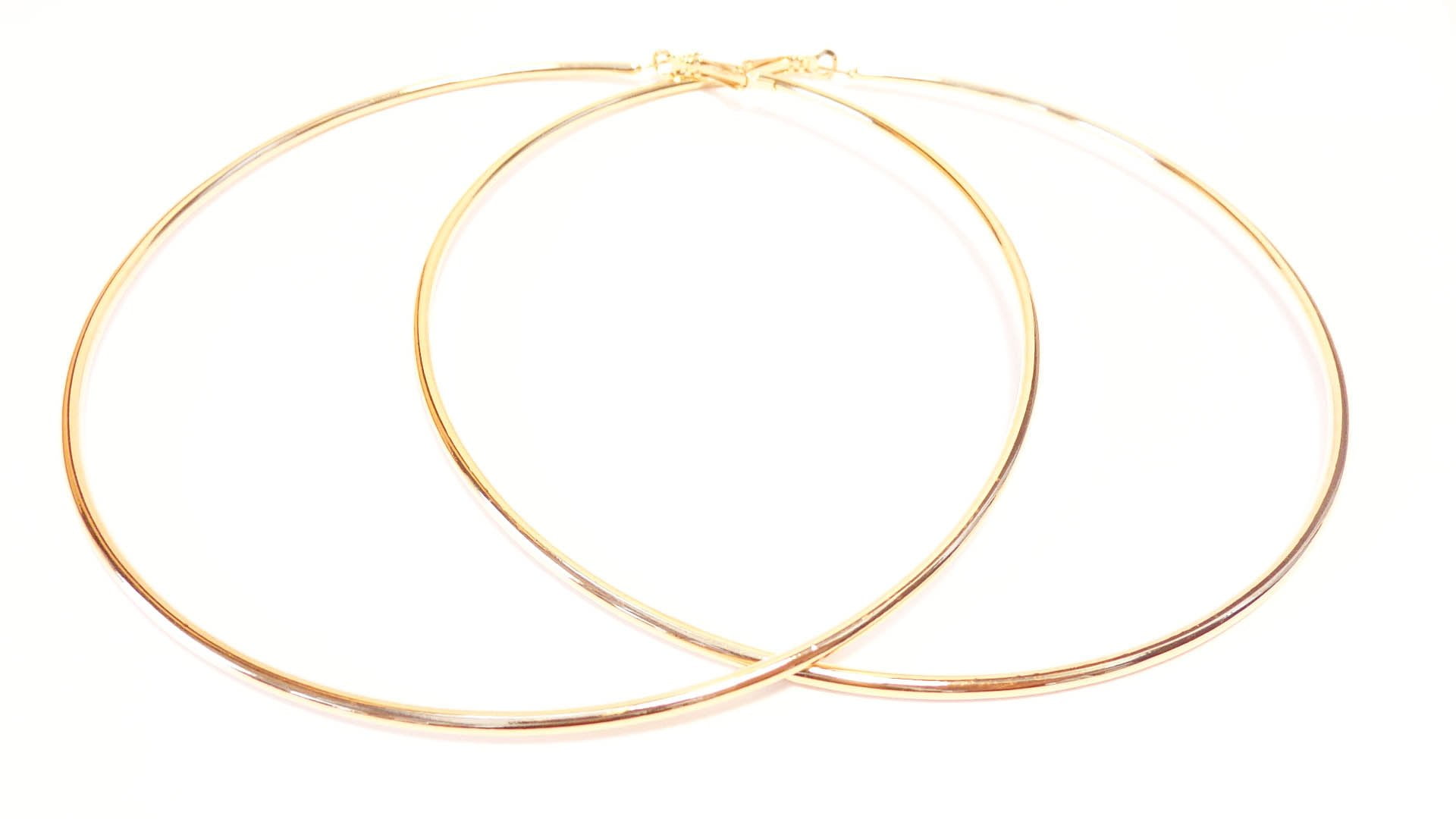 Large Hoop Earrings 4 Inch Hoop Earrings Gold Tone Hoop Earrings Simple ...
