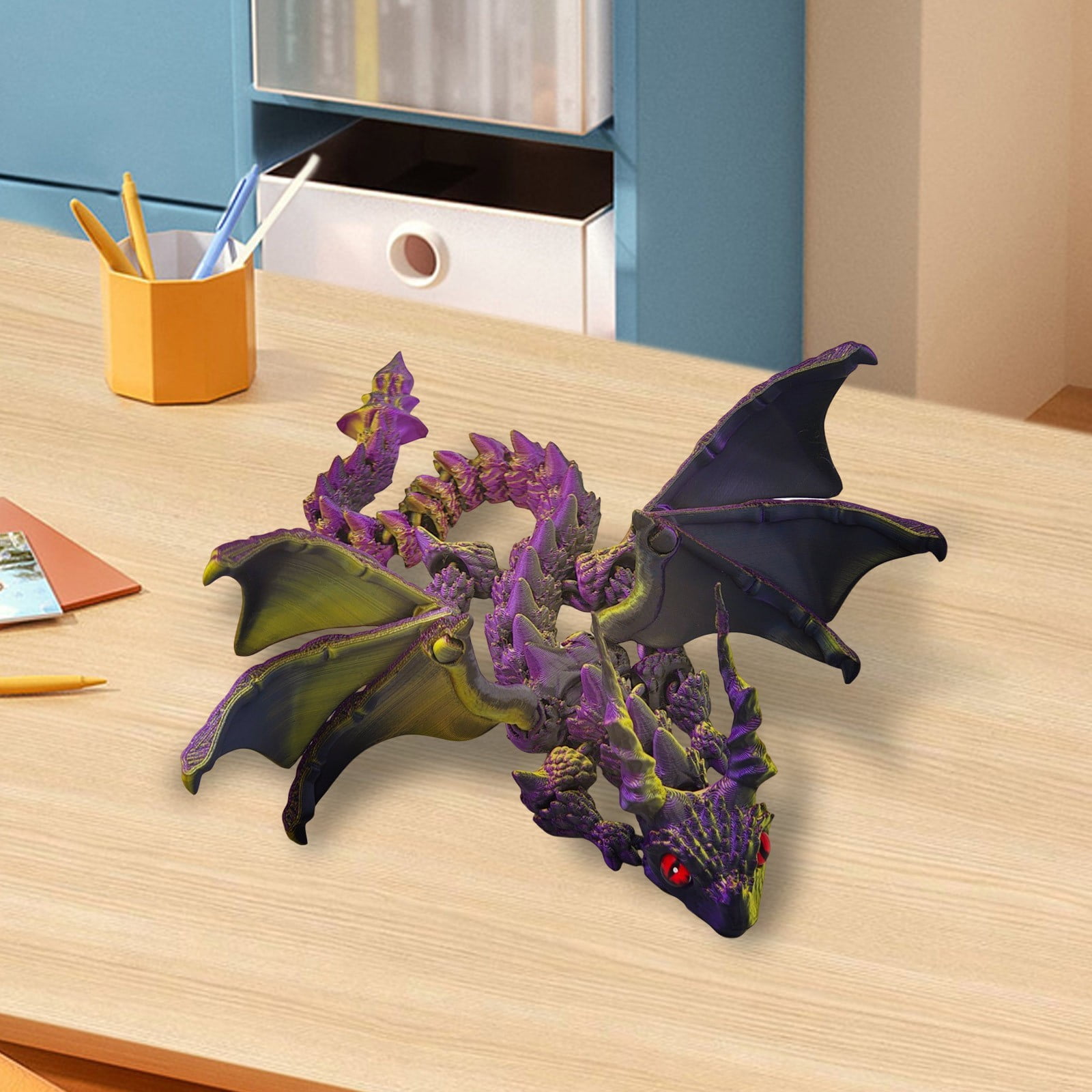 Large-Horned Scale Dragon Figure Model Ornament, Detailed Fantasy ...