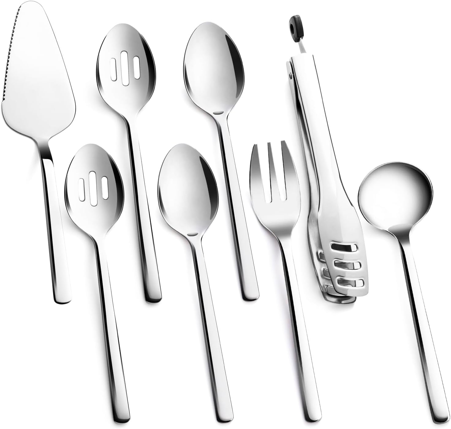 Large Hostess Serving Utensils Set, 18/10 Stainless Steel Heavy Duty 10 ...
