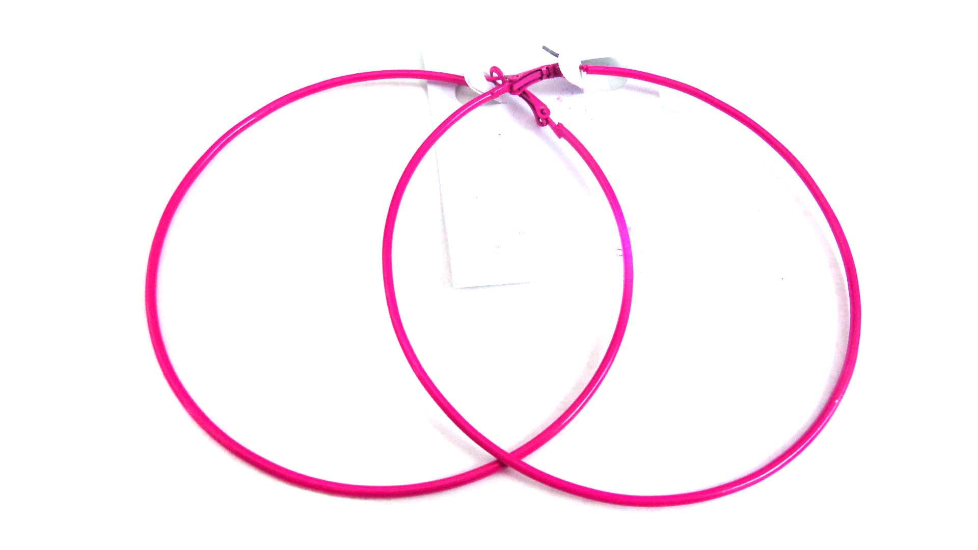 Large Hot Pink Hoop Earrings 3.5 inch Hoops - Walmart.com