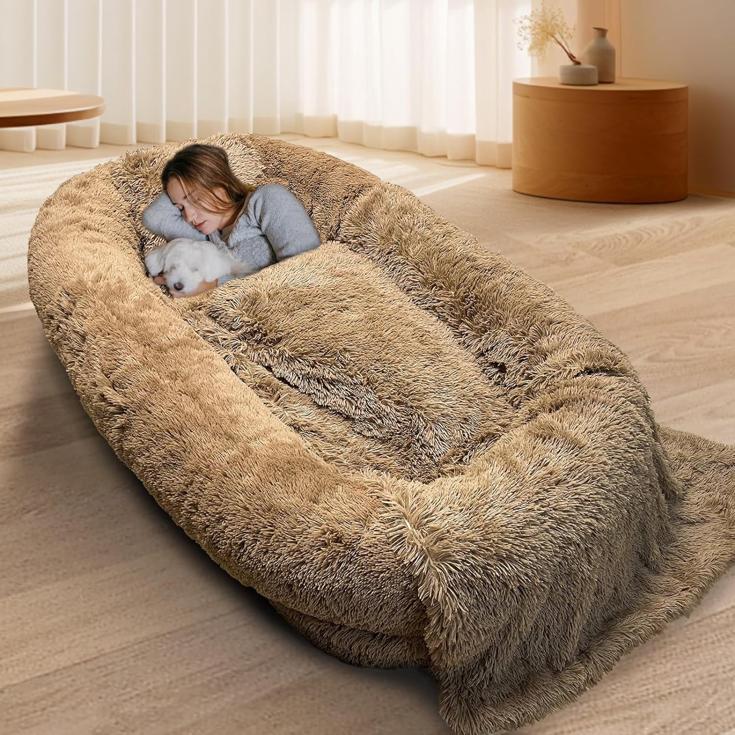 Large Human Dog Bed for Adult,74.8"x47.3"x13.8" Human Sized Dog Bed for ...