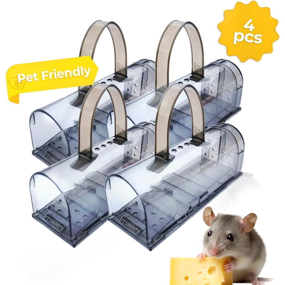 Large Humane Mouse Trap Indoor/Outdoor No See Kill 2 Pack - Mice Mouse ...