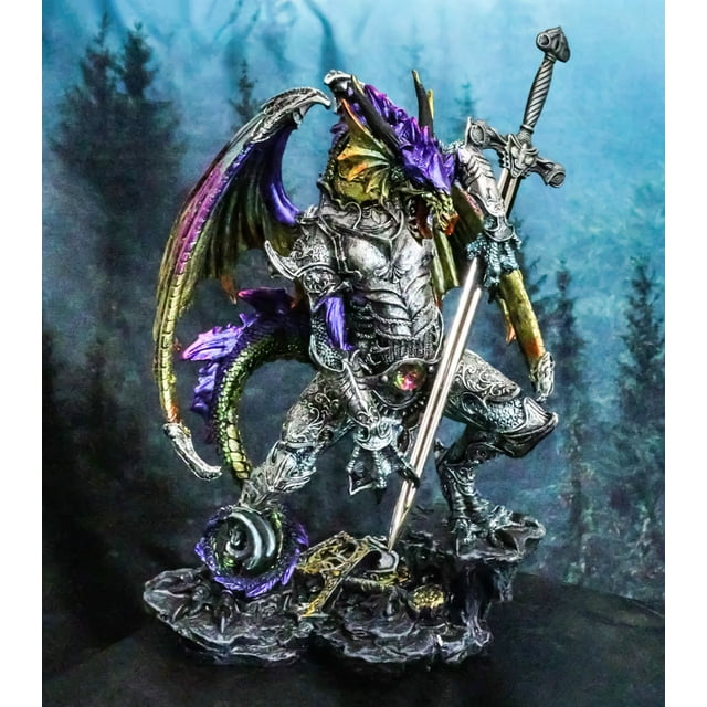 Large Hyperion Rainbow Armored Dragon With Excalibur Sword Letter ...