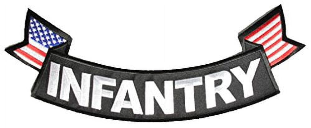 Large INFANTRY Bottom Rocker Patch with USA Flags for Jacket - Color ...