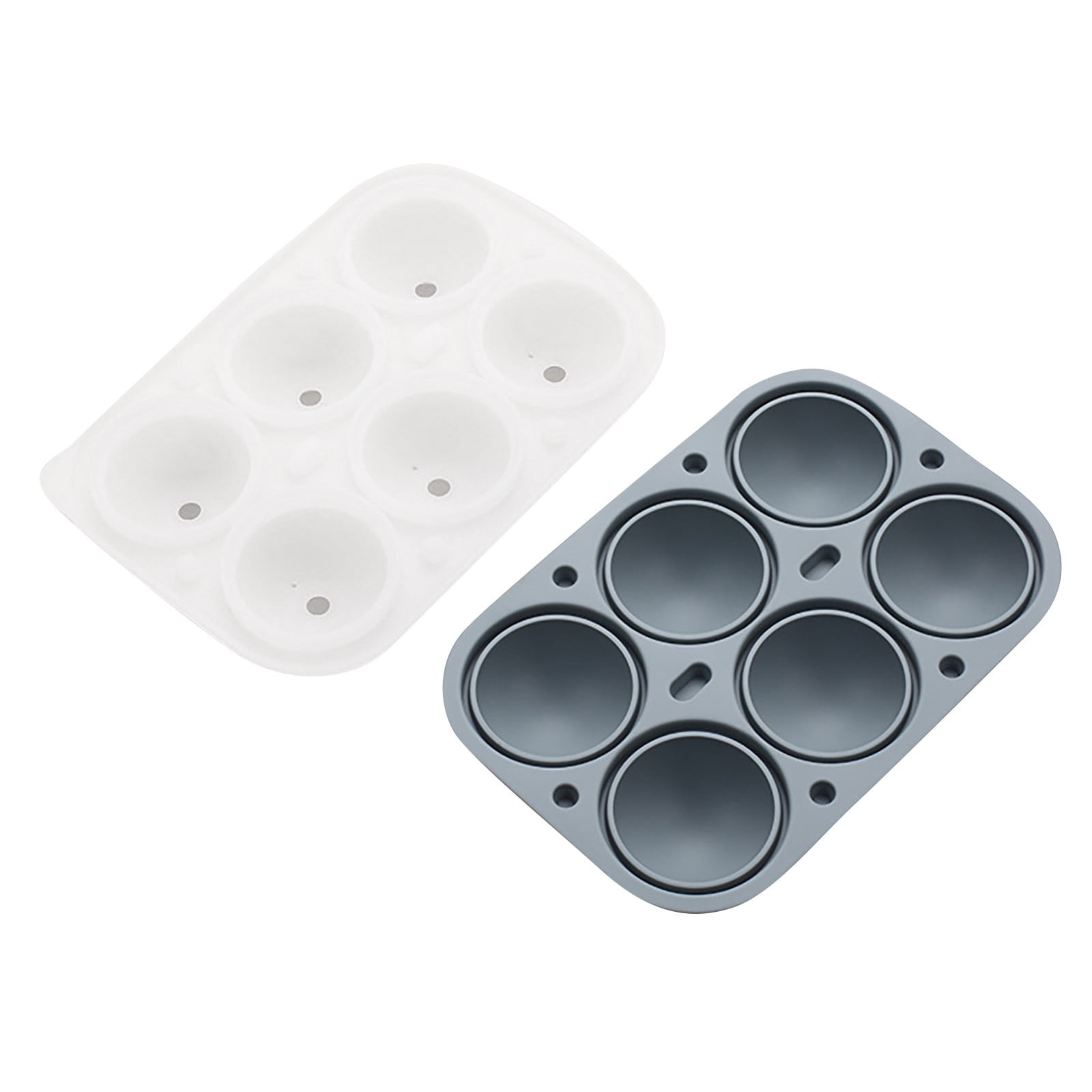 Large Ice Ball Maker with Lid - 2.4" Silicone Sphere Ice Cube Tray ...