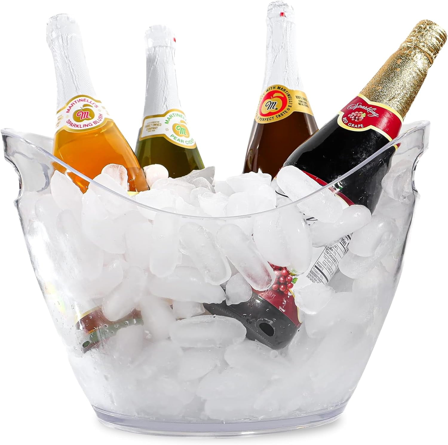 Large Ice Bucket for Parties, 8L Drink Bin, Clear Champagne Bucket ...