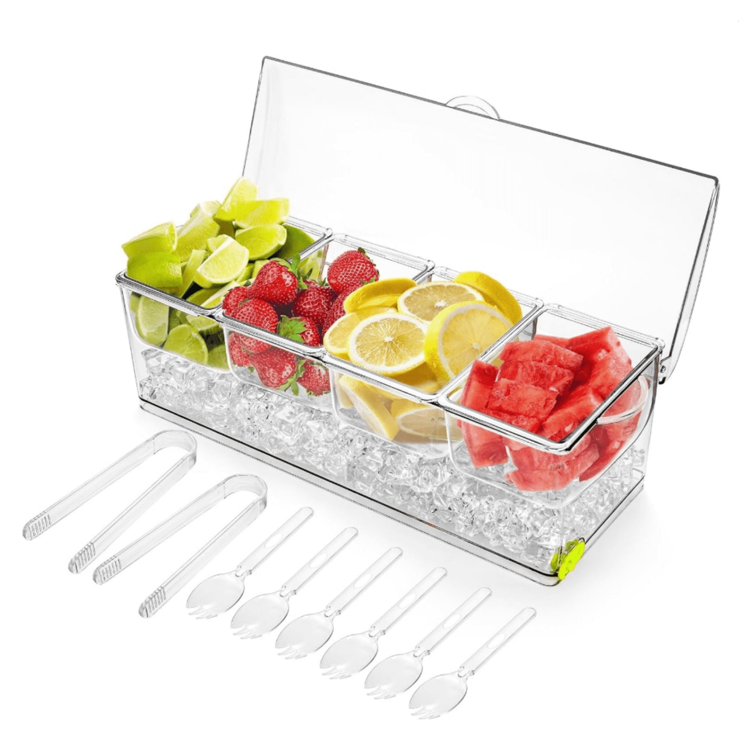 Large Ice Chilled Condiment Server with Lid Compartments Chilled ...