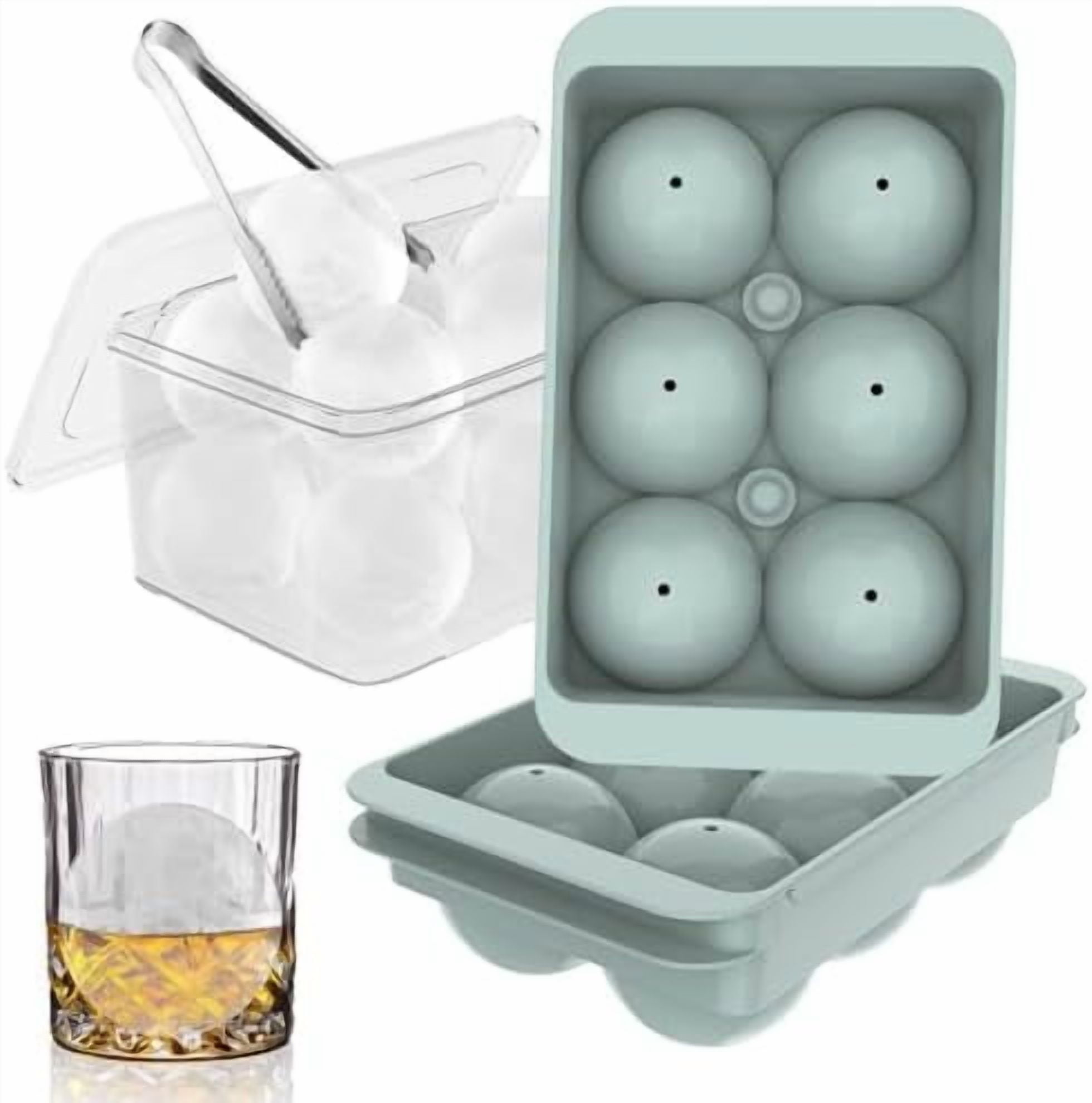 Large Ice Cube Molds, Big Round Whiskey Ice Cube Trays for Freezer ...