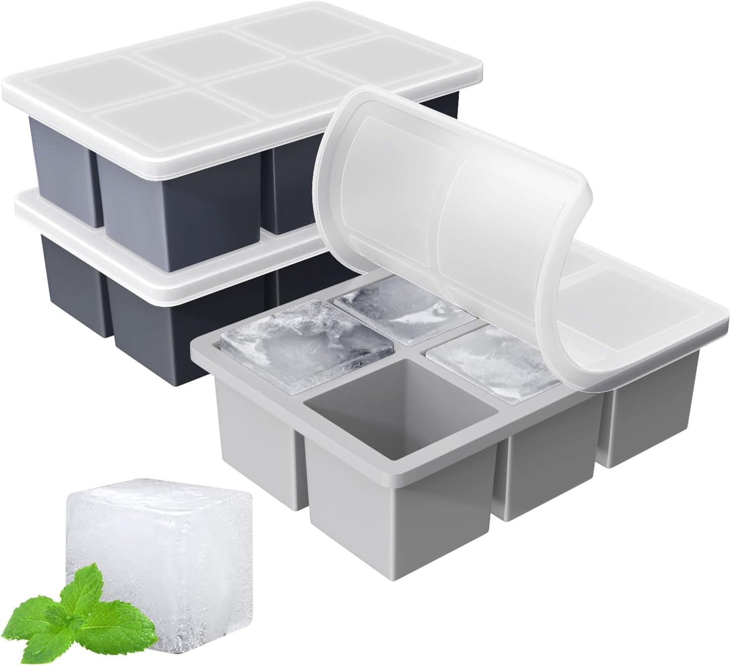 Large Ice Cube Tray for Whiskey: Big Square Ice Cube Maker for Cocktail ...