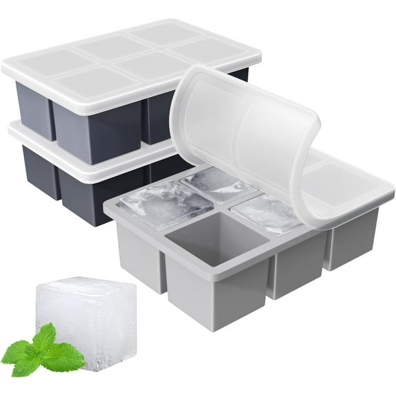 Heart Ice Cube Molds with Lid 2 Pcs Mini Heart Ice Cubes Tray for ...