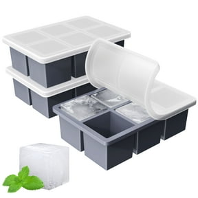 Large Square Ice Cube Tray with lid, Big Block Ice Cube 2 Inch, Giant ...