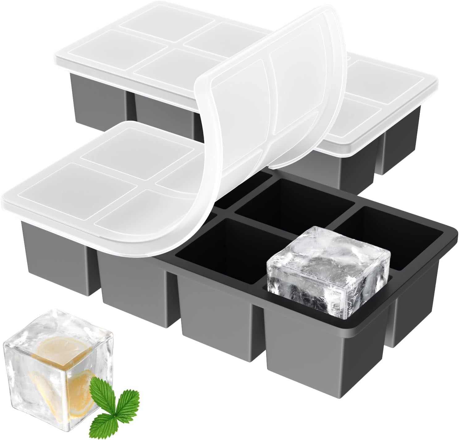Large Ice Cube Trays for Whiskey: Big Silicone Ice Cube Trays - 2Inch ...