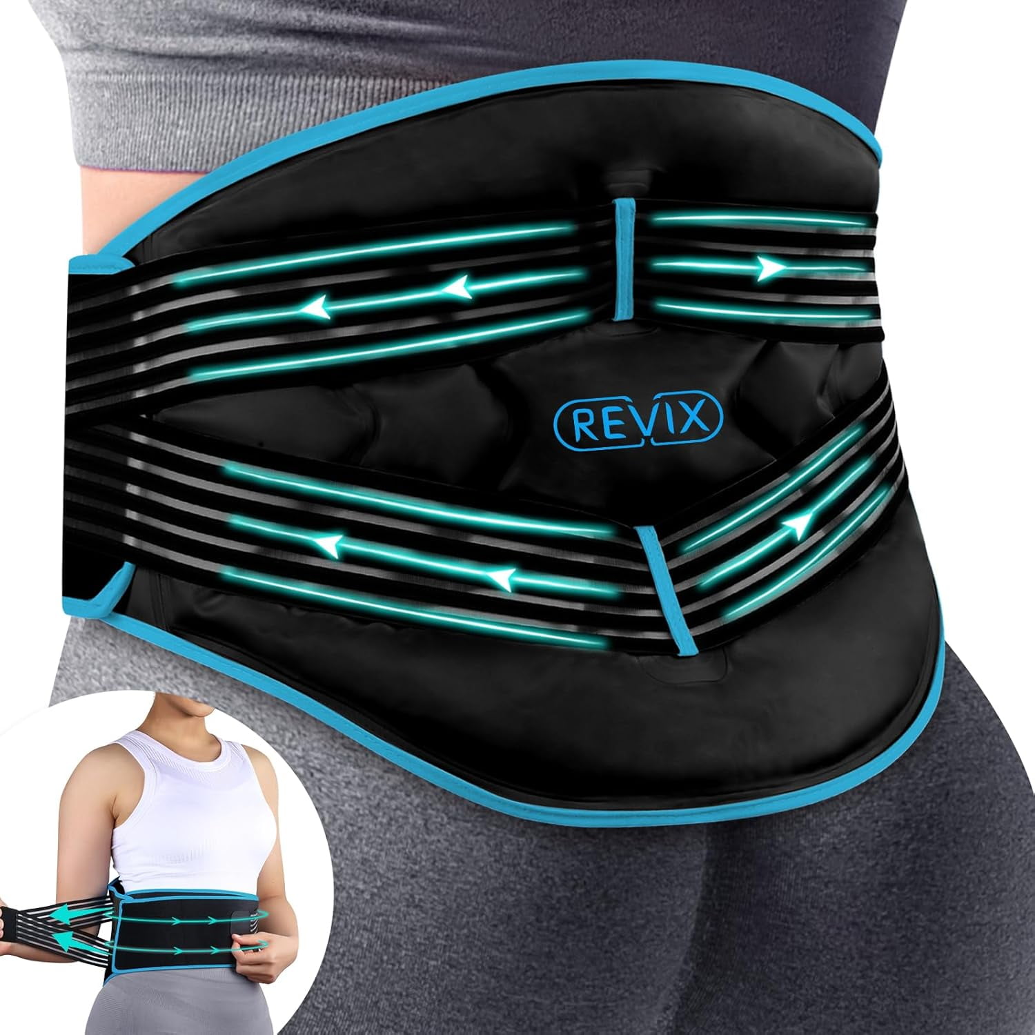 Large Ice Pack for Back, Reusable Lower Back Ice Wrap with Dual ...