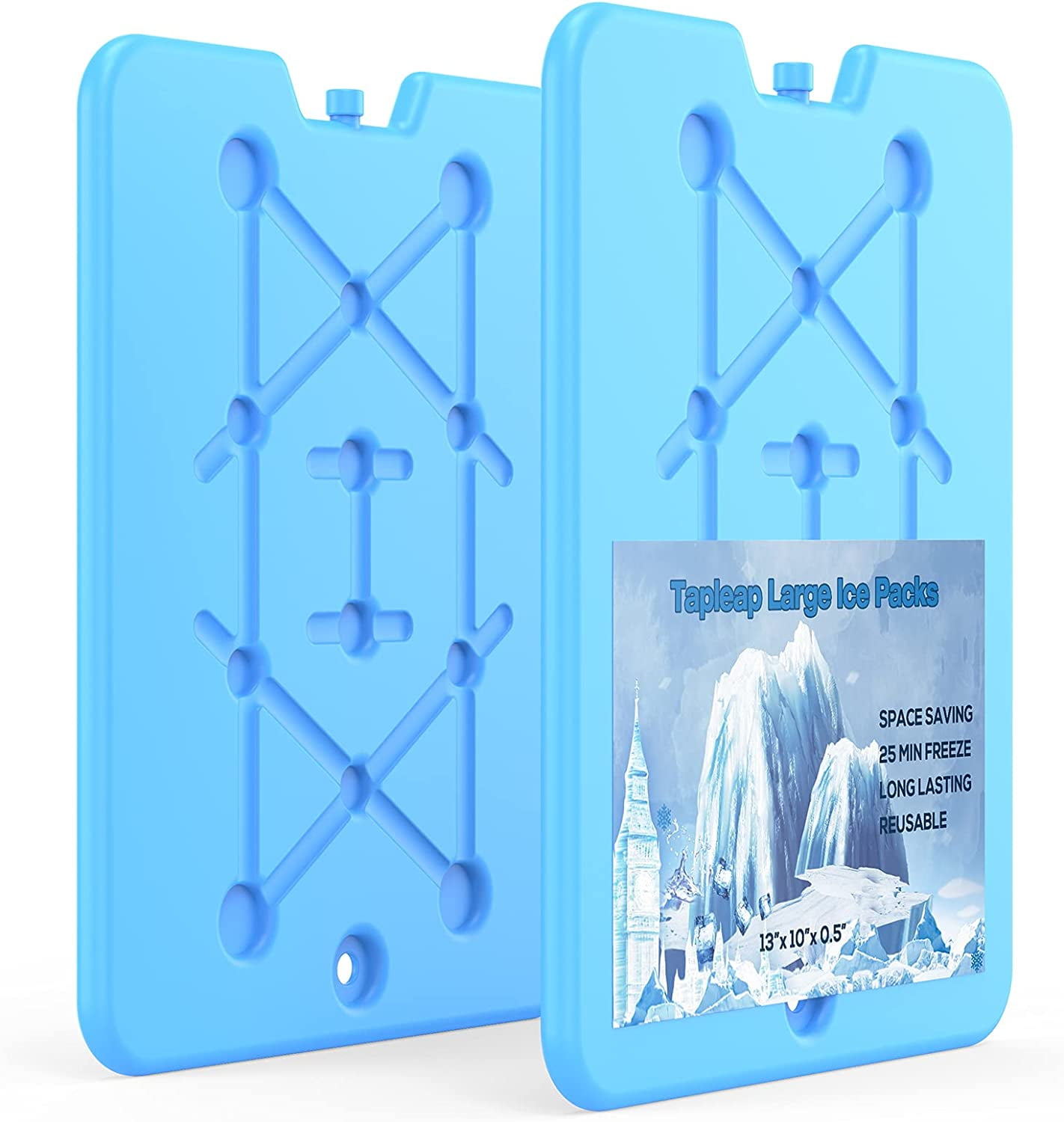 Large Ice Packs for Coolers - 13 x 10 x 0.5 inch Freezer Packs - Long ...
