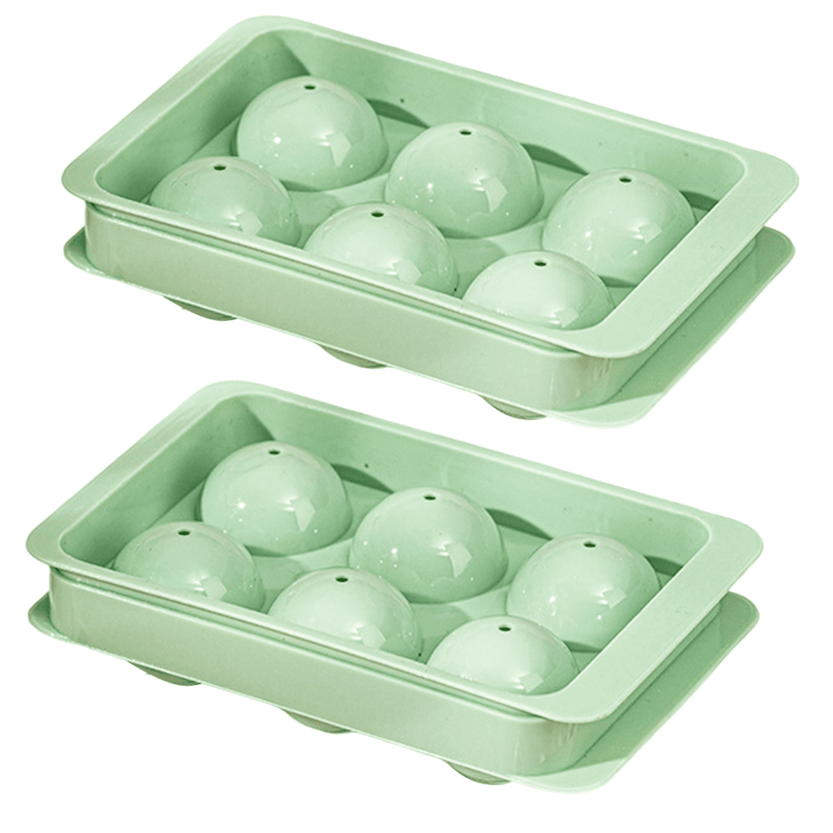 Large Ice Square Molds, 2 INCH Space-Saving Whiskey Mold, Leak-Free Round Green Tray - Walmart.com