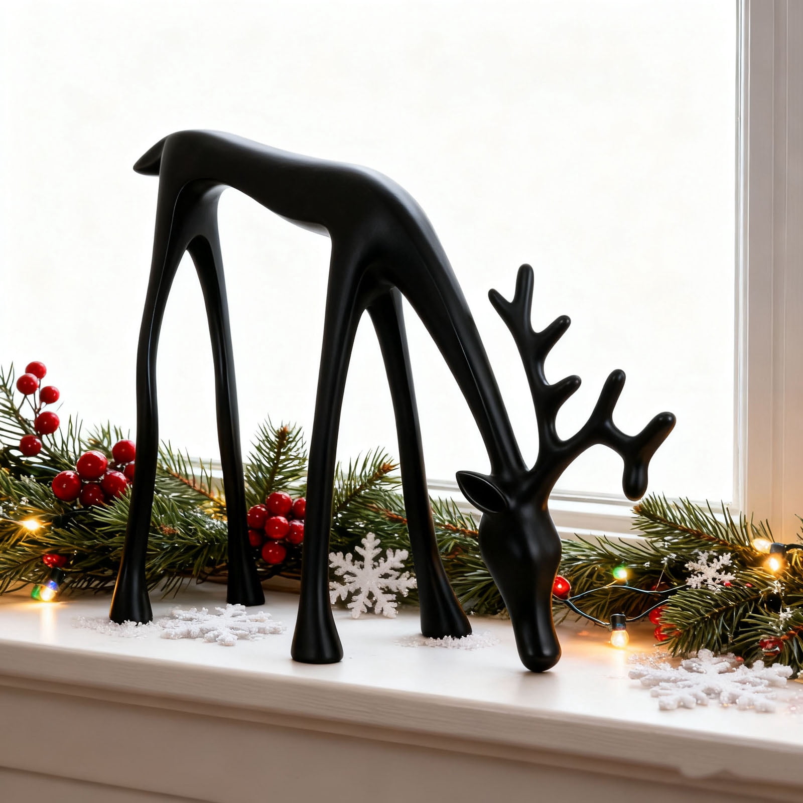 Large Imitation Metal Deer Tabletop Decoration - Long-Legged Deer ...