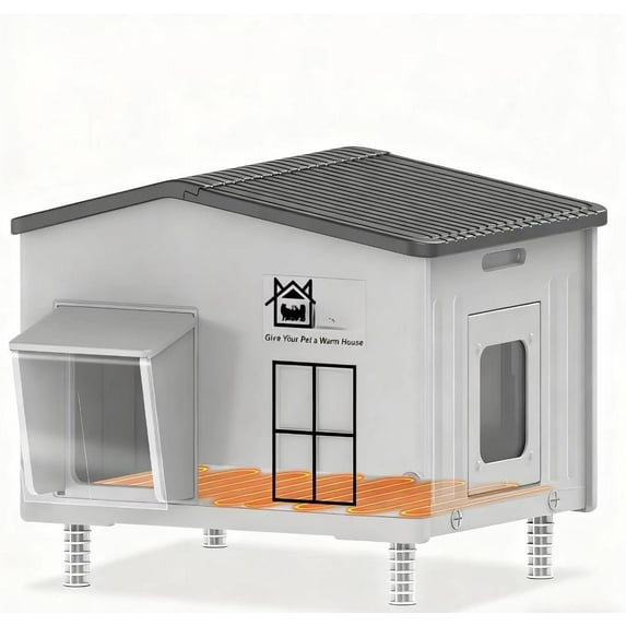 Large Indestructible Heated House for Outside Winter, Weatherproof ...