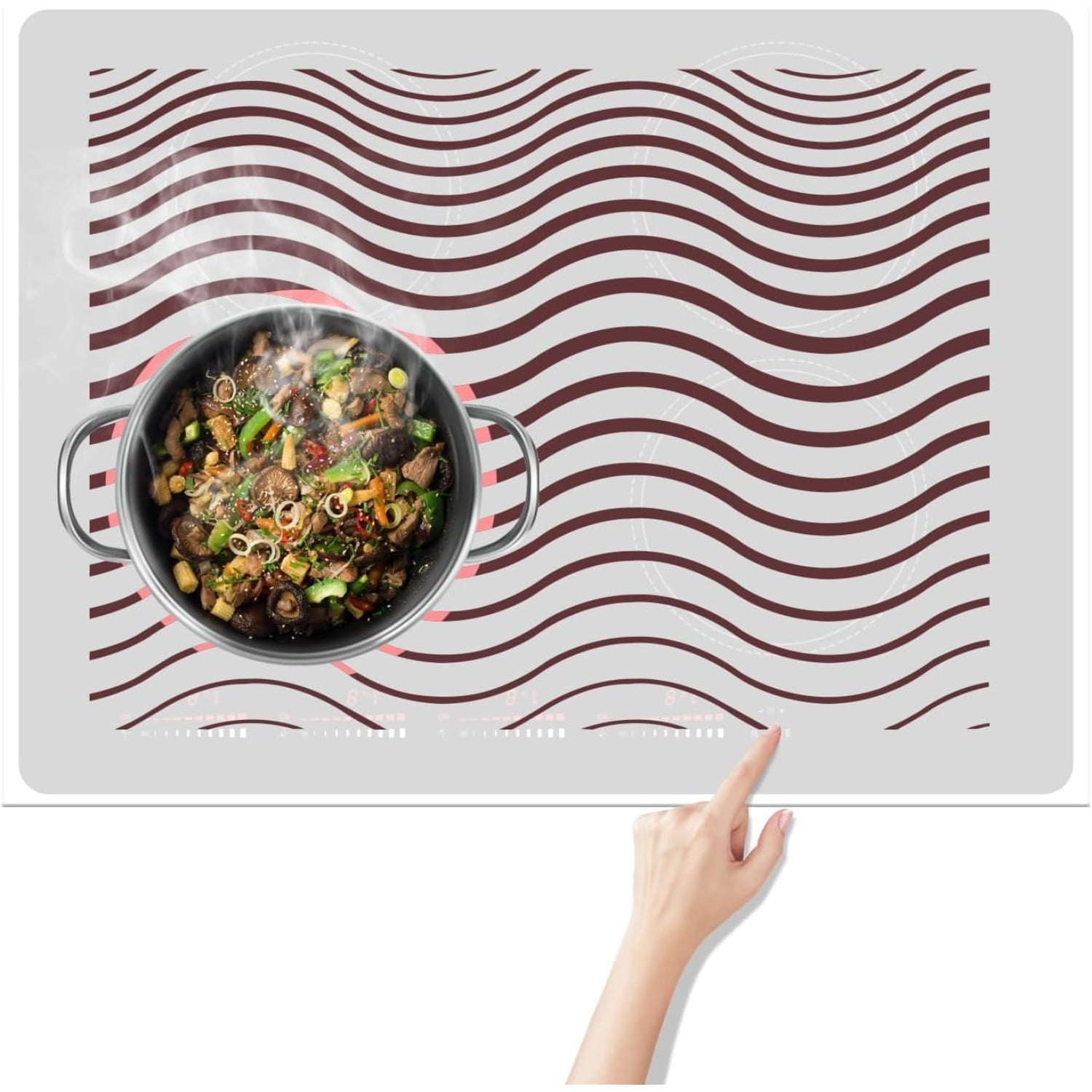 Large Induction Cooktop Protector Mat 21.2x35.4 Inch, Magnetic Electric ...