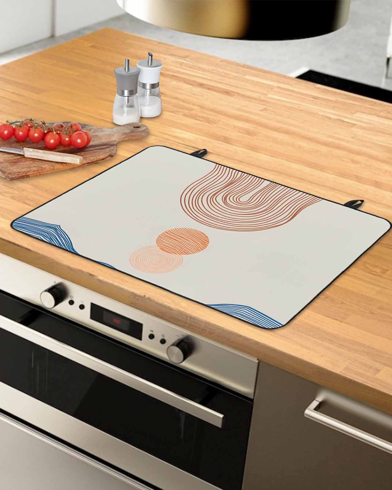 Large Induction Cooktop Protector Mat Beige Bohemia Stove Top Covers ...
