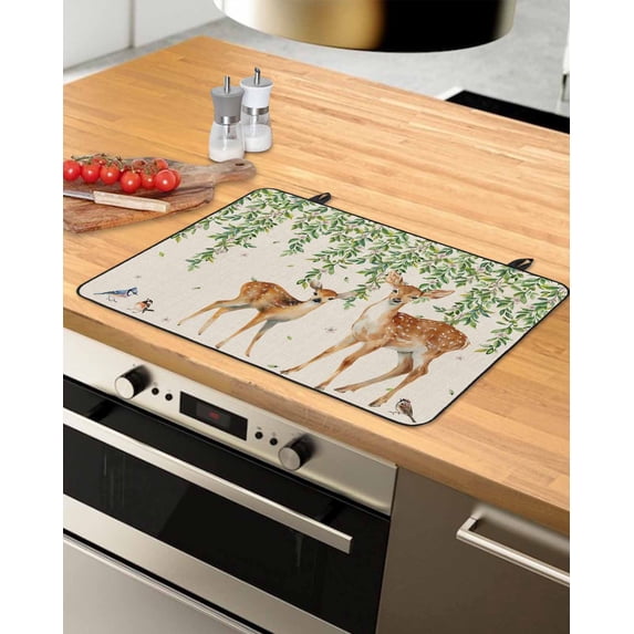 Large Induction Cooktop Protector Mat Botanical Stove Top Covers for ...