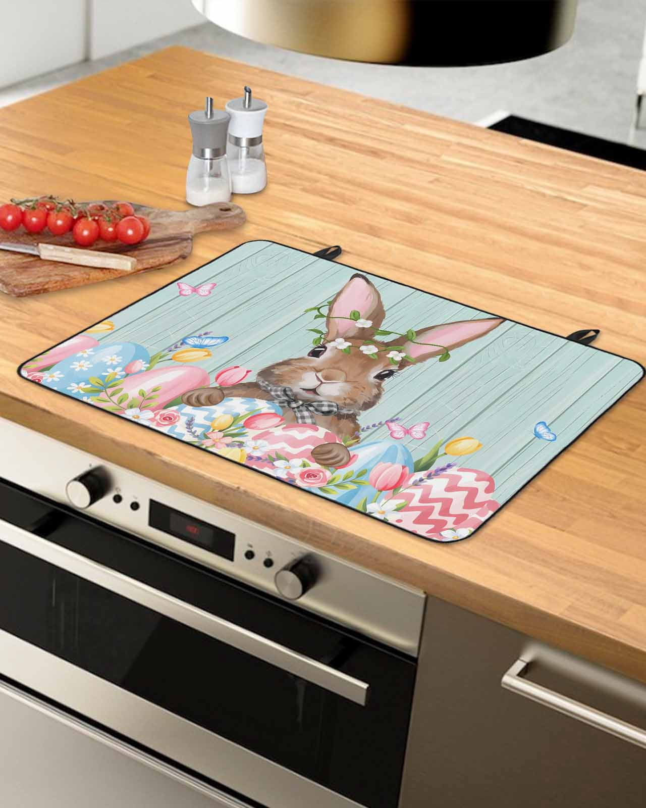 Large Induction Cooktop Protector Mat Bunny Easter Stove Top Covers for ...