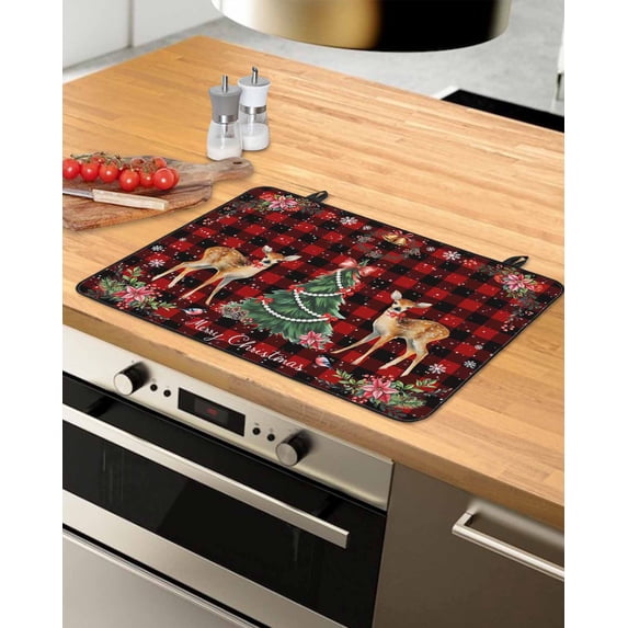 Large Induction Cooktop Protector Mat Christmas Deer Stove Top Covers ...