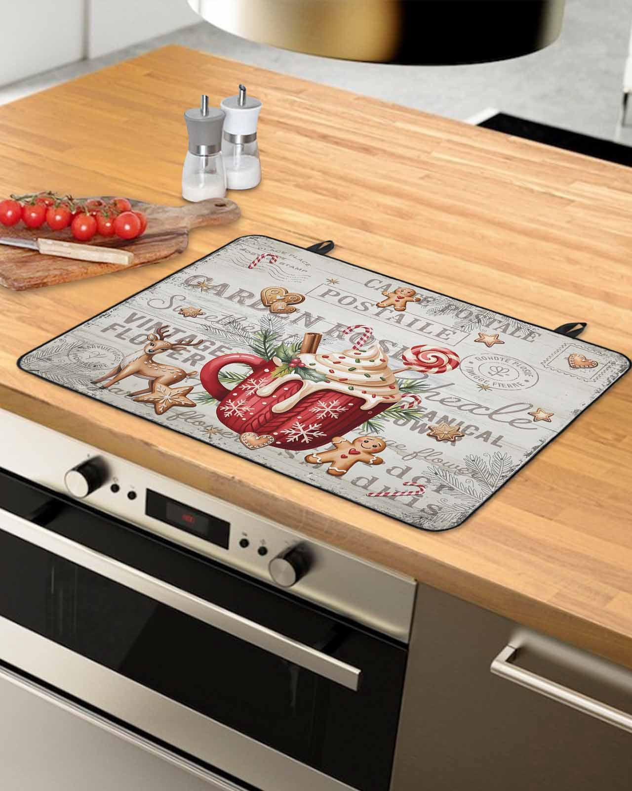 Large Induction Cooktop Protector Mat Christmas Stove Top Covers for ...