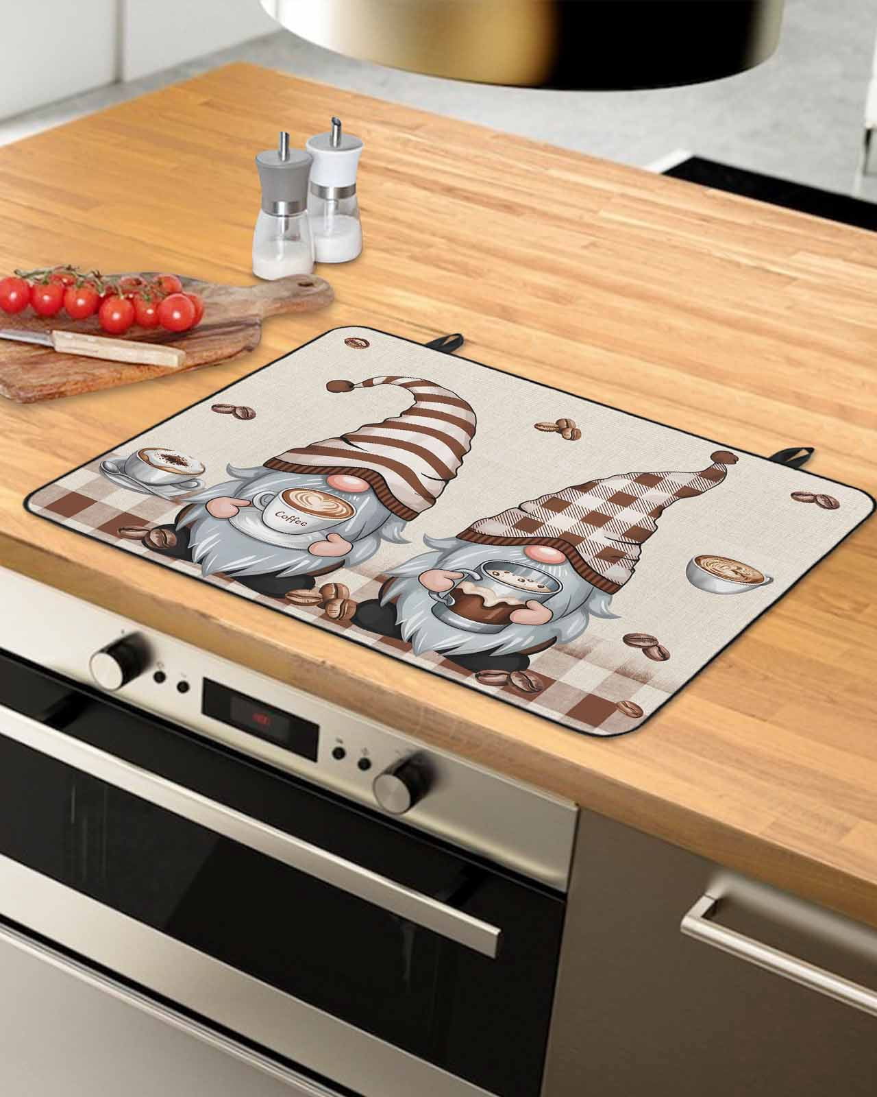 Large Induction Cooktop Protector Mat Coffee Gnomes Stove Top Covers ...