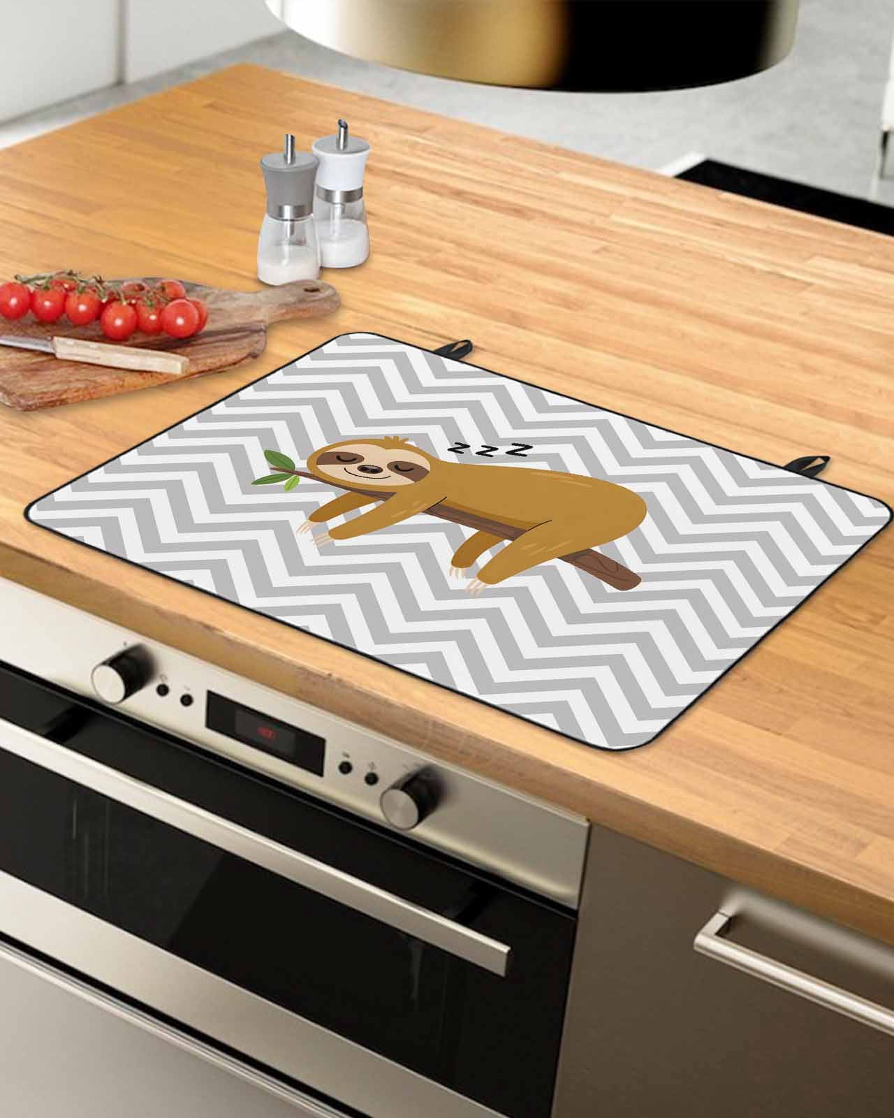 Large Induction Cooktop Protector Mat Funny Sloth Stove Top Covers for ...