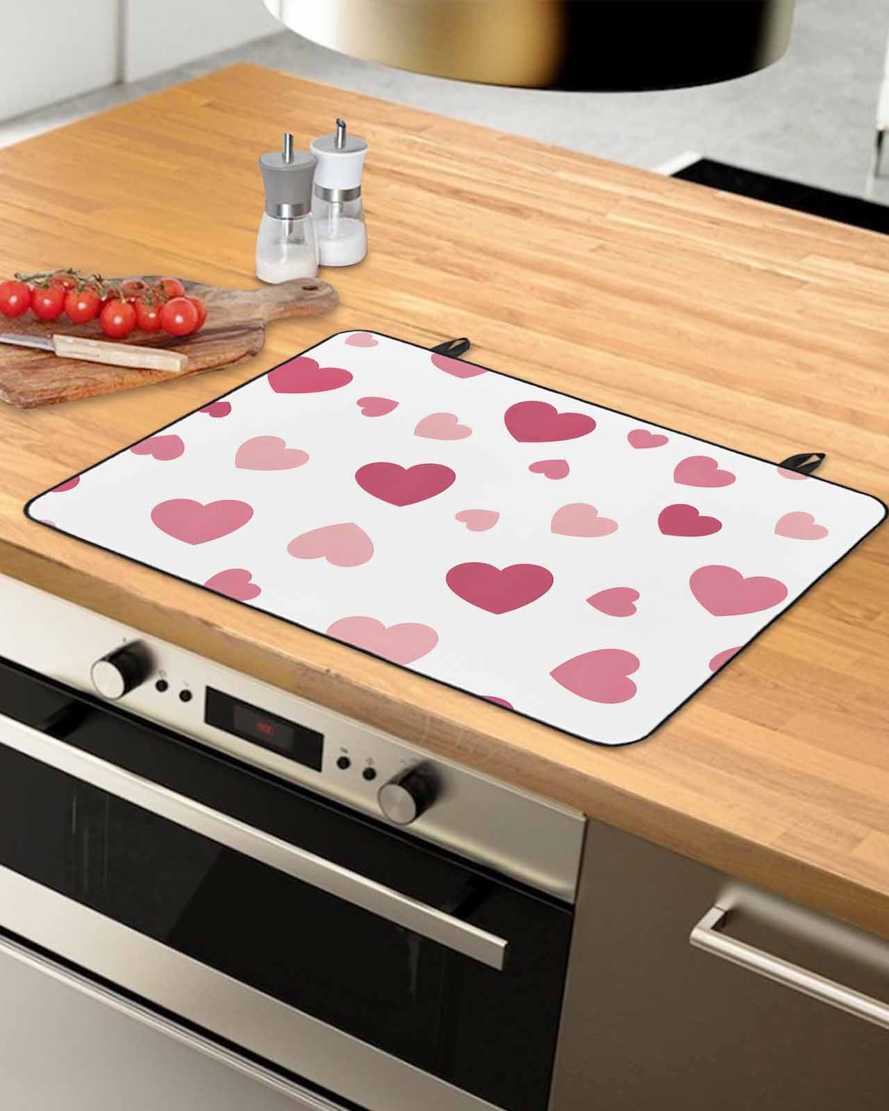 Large Induction Cooktop Protector Mat Pink Love Stove Top Covers for ...