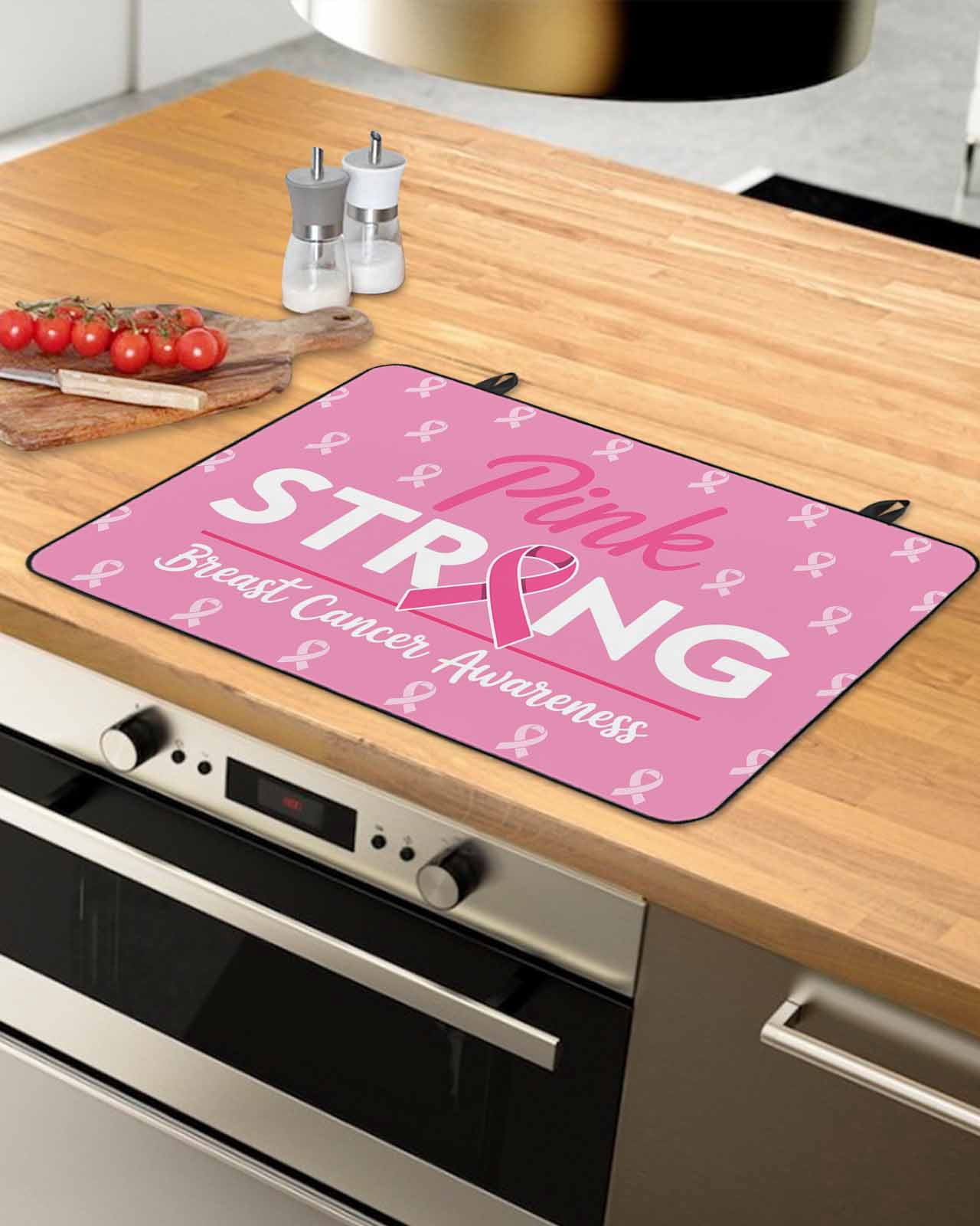 Large Induction Cooktop Protector Mat Pink Ribbon Stove Top Covers for ...