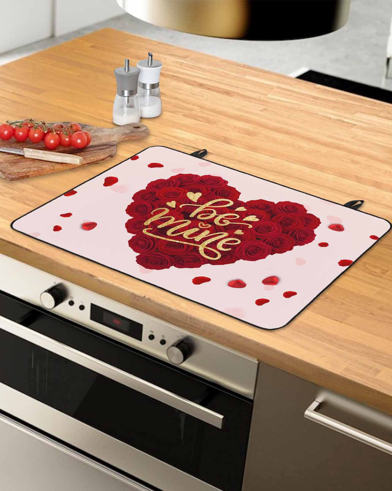 Large Induction Cooktop Protector Mat Pink Valentine's Day Stove Top ...