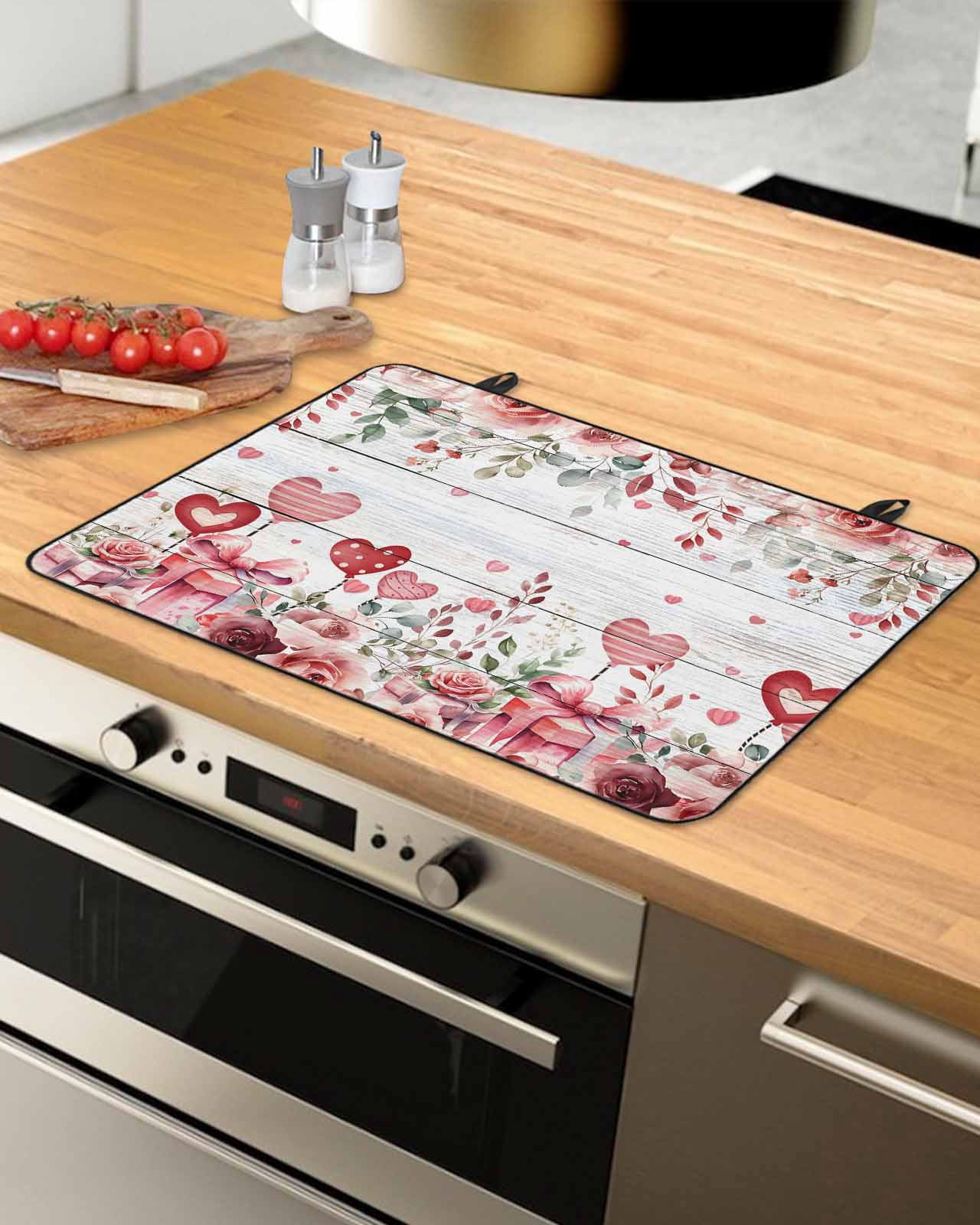 Large Induction Cooktop Protector Mat Pink Valentine's Day Stove Top ...