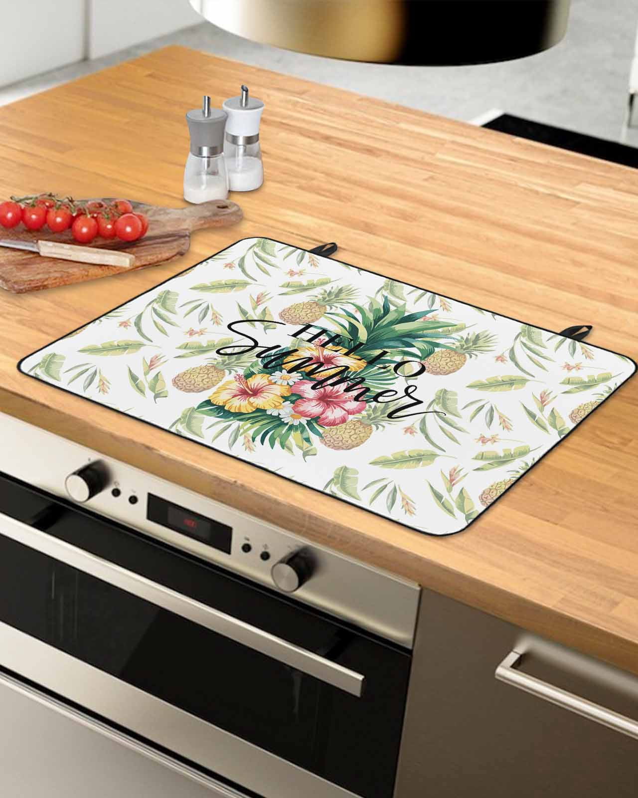 Large Induction Cooktop Protector Mat Pink Yellow Floral Stove Top ...