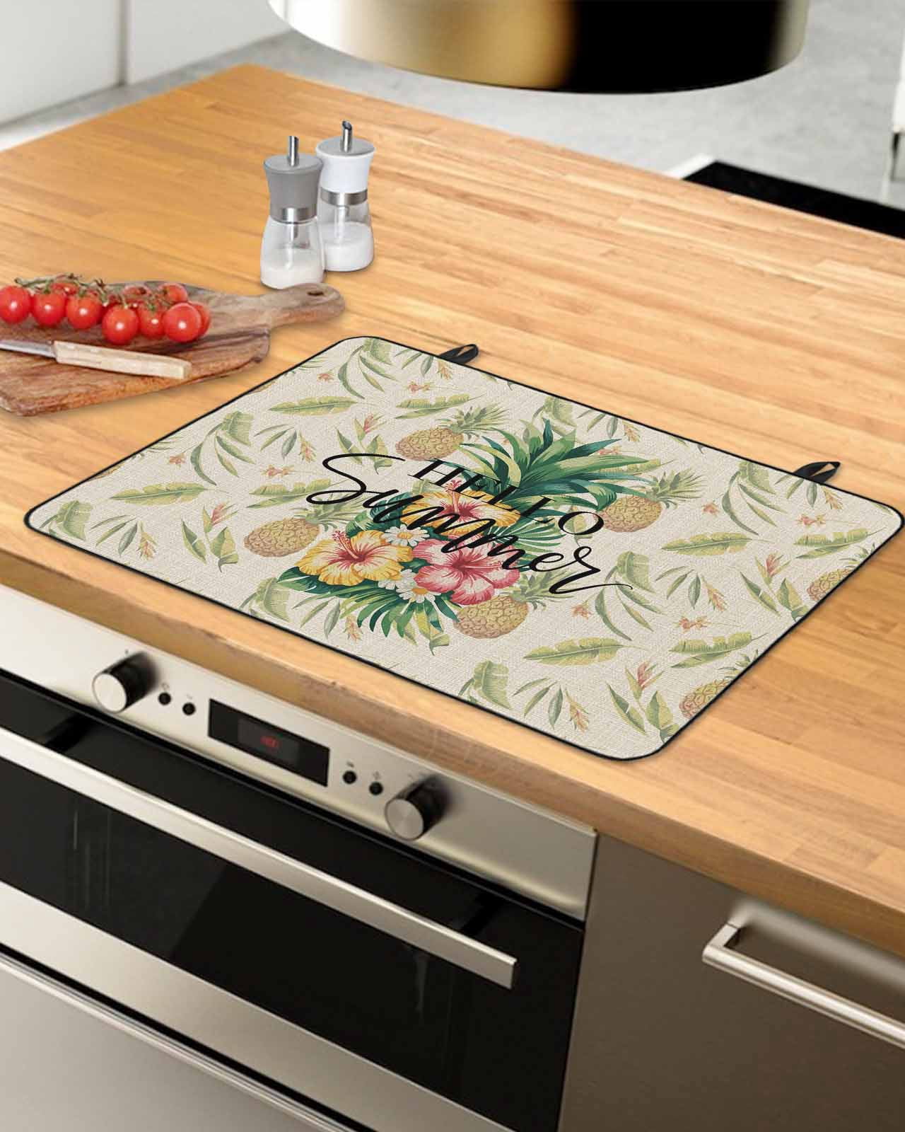 Large Induction Cooktop Protector Mat Pink Yellow Floral Stove Top ...