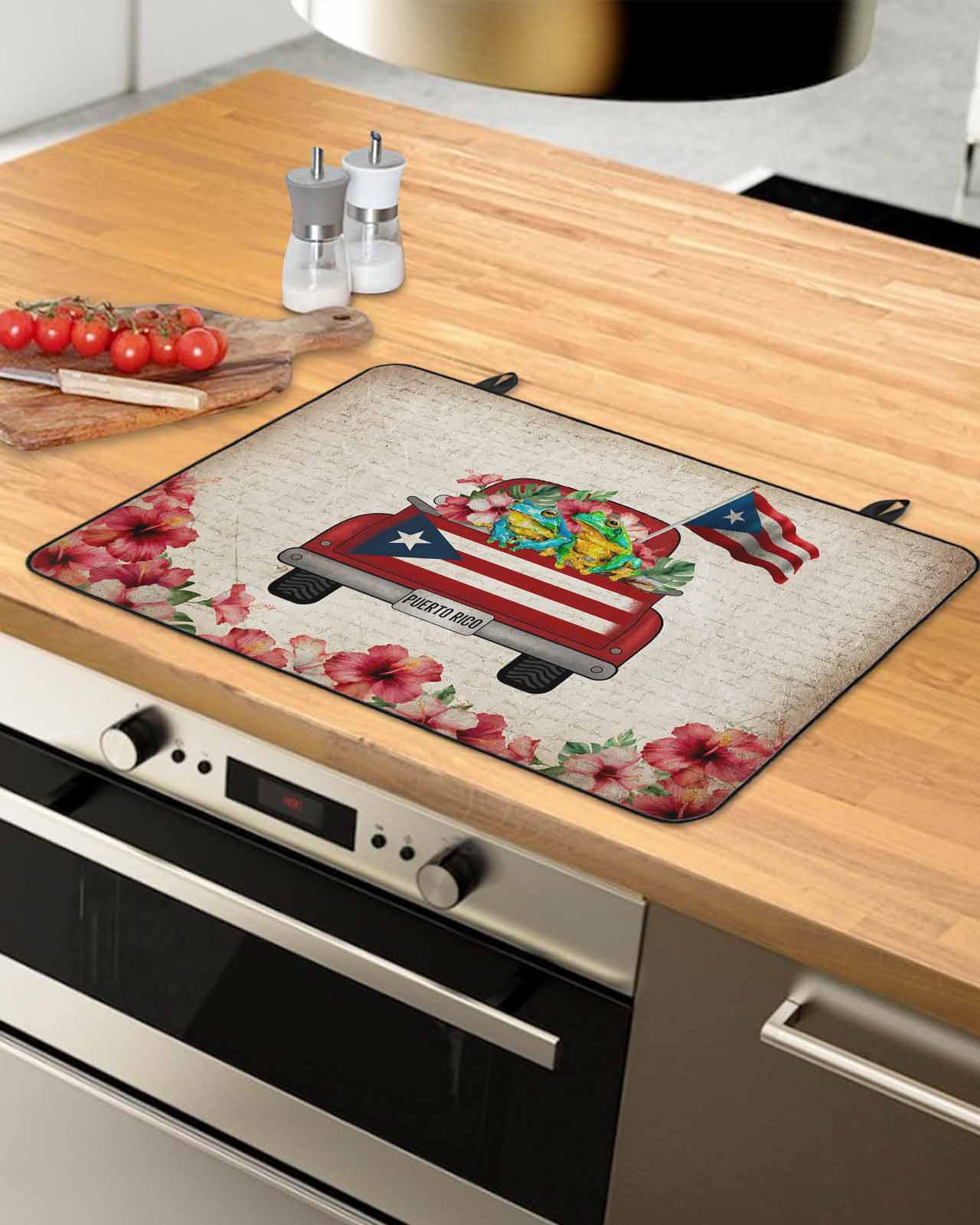 Large Induction Cooktop Protector Mat Puerto Rican Flag Stove Top ...