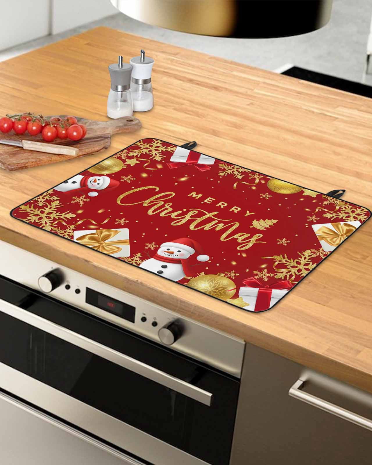 Large Induction Cooktop Protector Mat Red Christmas Stove Top Covers ...