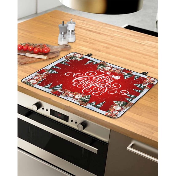 Large Induction Cooktop Protector Mat Red Christmas Stove Top Covers ...