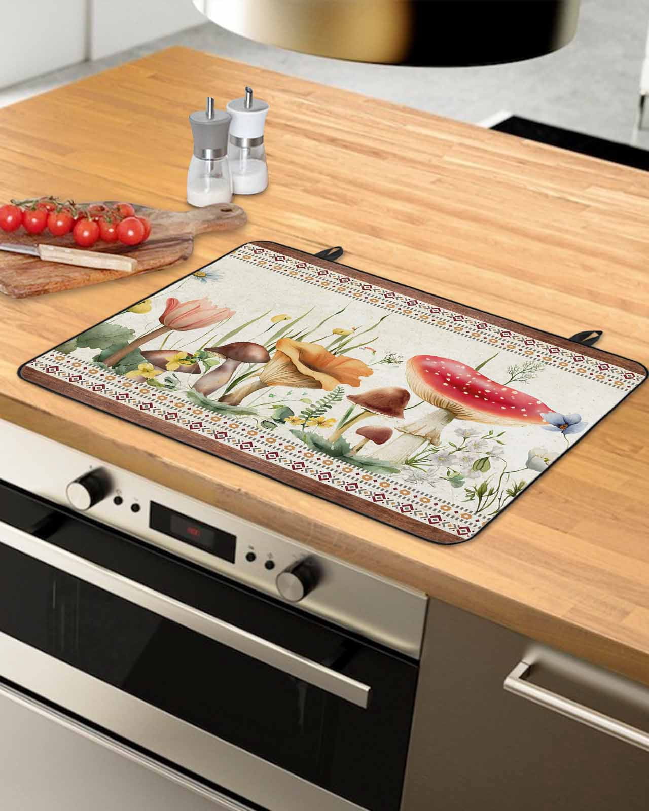 Large Induction Cooktop Protector Mat Red Mushroom Stove Top Covers for ...