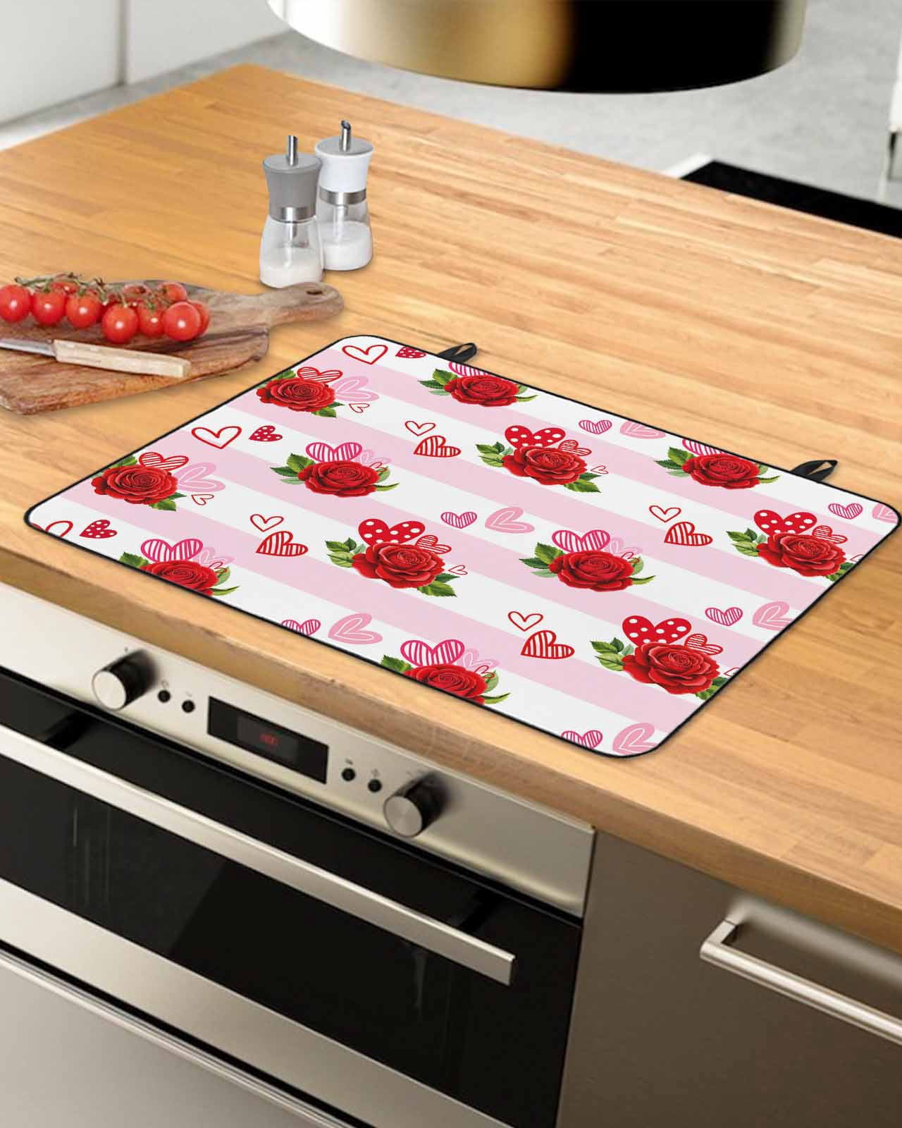 Large Induction Cooktop Protector Mat Red Roses Stove Top Covers for ...