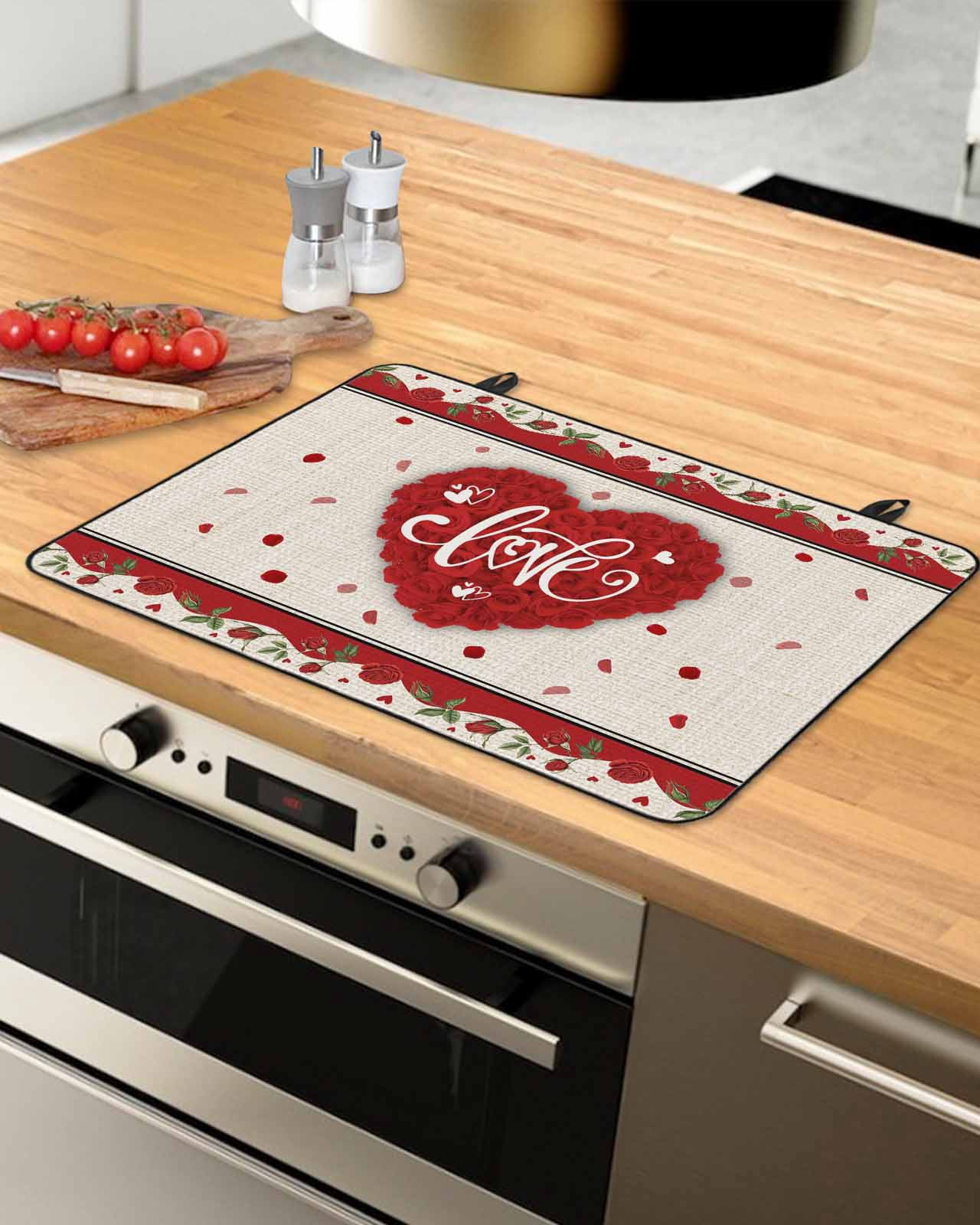 Large Induction Cooktop Protector Mat Red Valentine's Day Stove Top ...